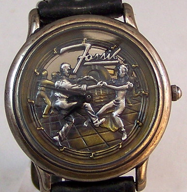 Fossil Swing Dance Watch Dancers Themed Vintage Novelty wristwatch