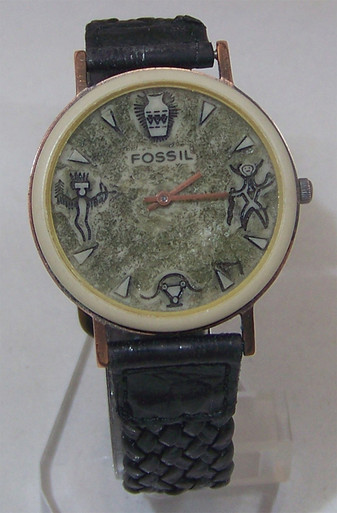 Fossil Pictographs Watch Cave Drawings Vintage Wristwatch BW6724