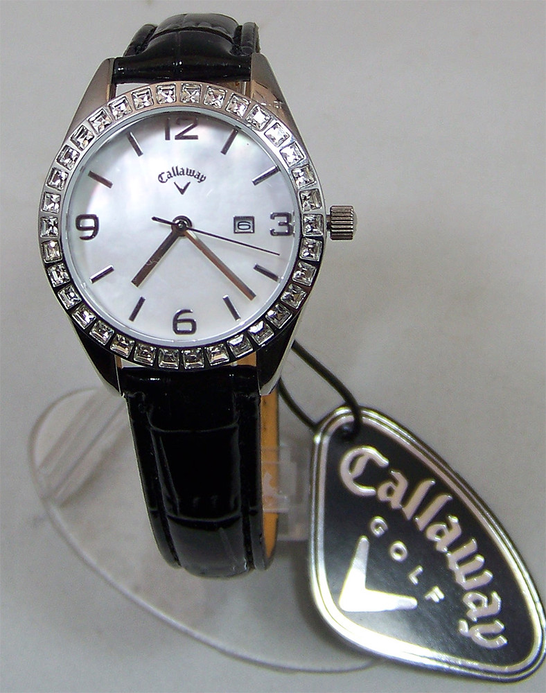 Callaway Golf Womens Watch Mother of Pearl Dial on Leather Band CY2165