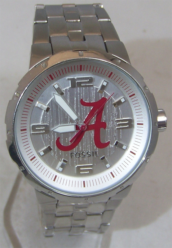 Alabama Crimson Tide Fossil Watch Mens Large Logo Wristwatch Li3063