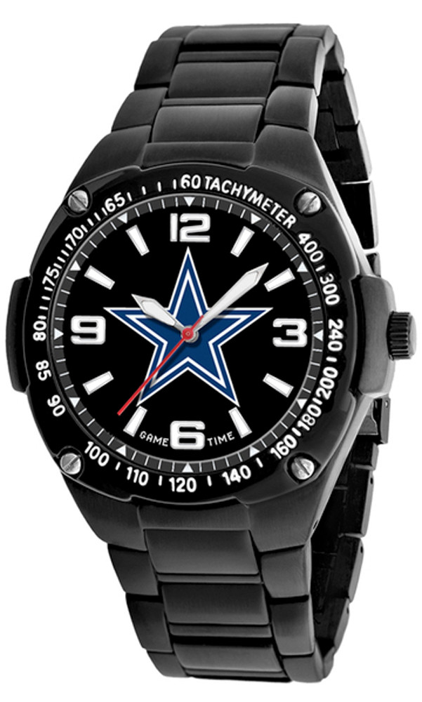 Dallas Cowboys Watch Mens Black SS Game Time Gladiator Wristwatch