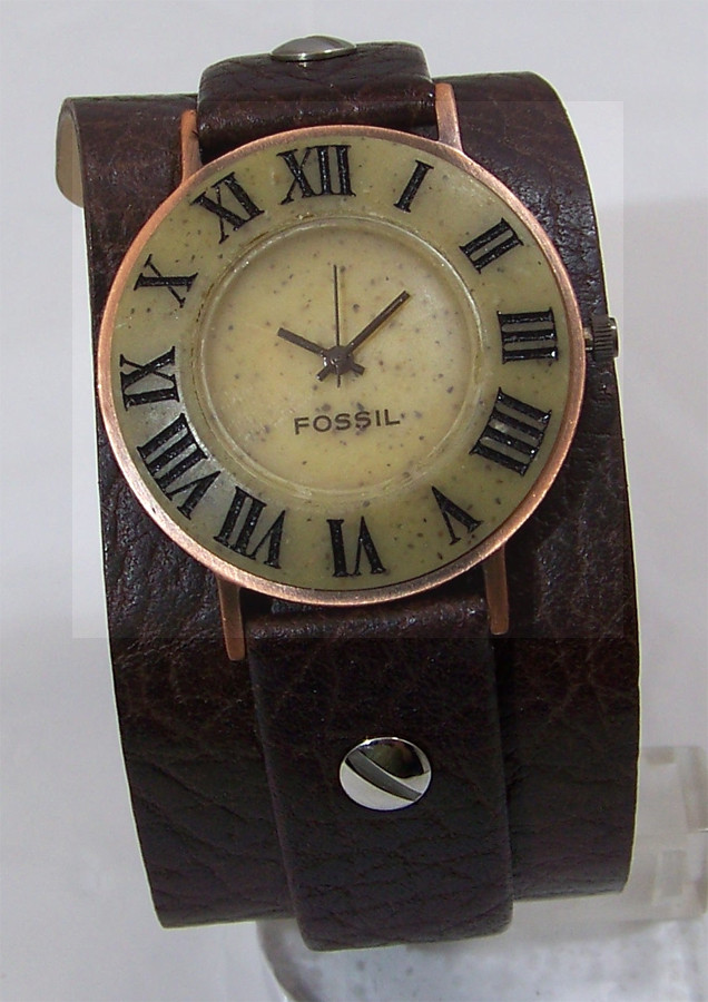 Fossil vintage watch Stone on Copper Mens Wide Cuff Band BW6705