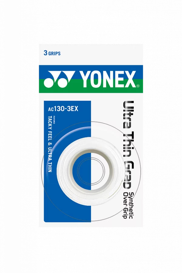 YONEX 3 PACK ULTRA THIN GRAP - AC130-3EX WHITE - Badminton Supplies S.A.