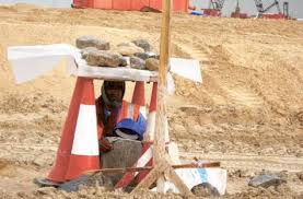 Funny Post - Worker Staying Cool in Shade - Texas America Safety Company