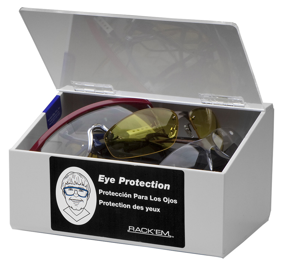 10-Pair Safety Glasses Dispenser w/ lid White | Buy Online at T.A.S.C.O.