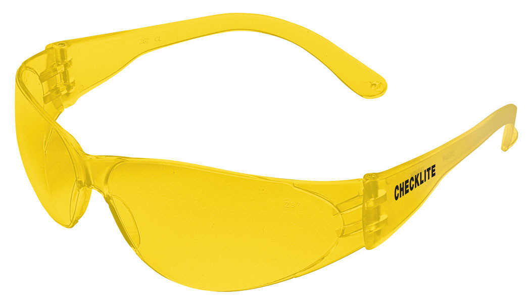 MCR Crews Checklite Safety Glasses w/ Amber Lens
