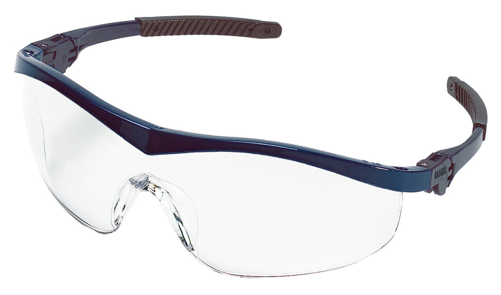 MCR Crews Storm Safety Glasses Blue Frame w/ Clear Lens