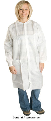 PE Coated Polypropylene Lab Coats with 2 Pockets