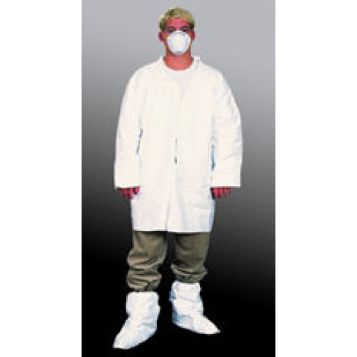 Polypropylene Lab Coats Elastic Wrists, No Pocket, Size XL