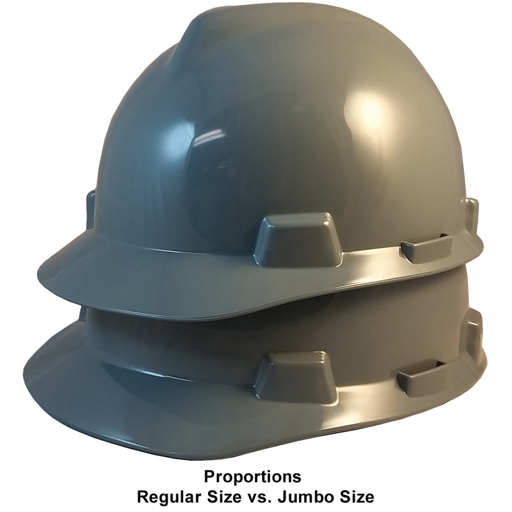 MSA Cap Style Large Jumbo Hard Hats Fas-Trac Gray