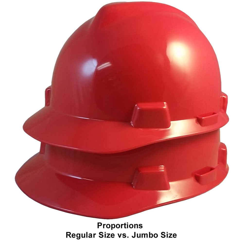 MSA Cap Style Large Jumbo Hard Hats with Fas-Trac Suspensions Red