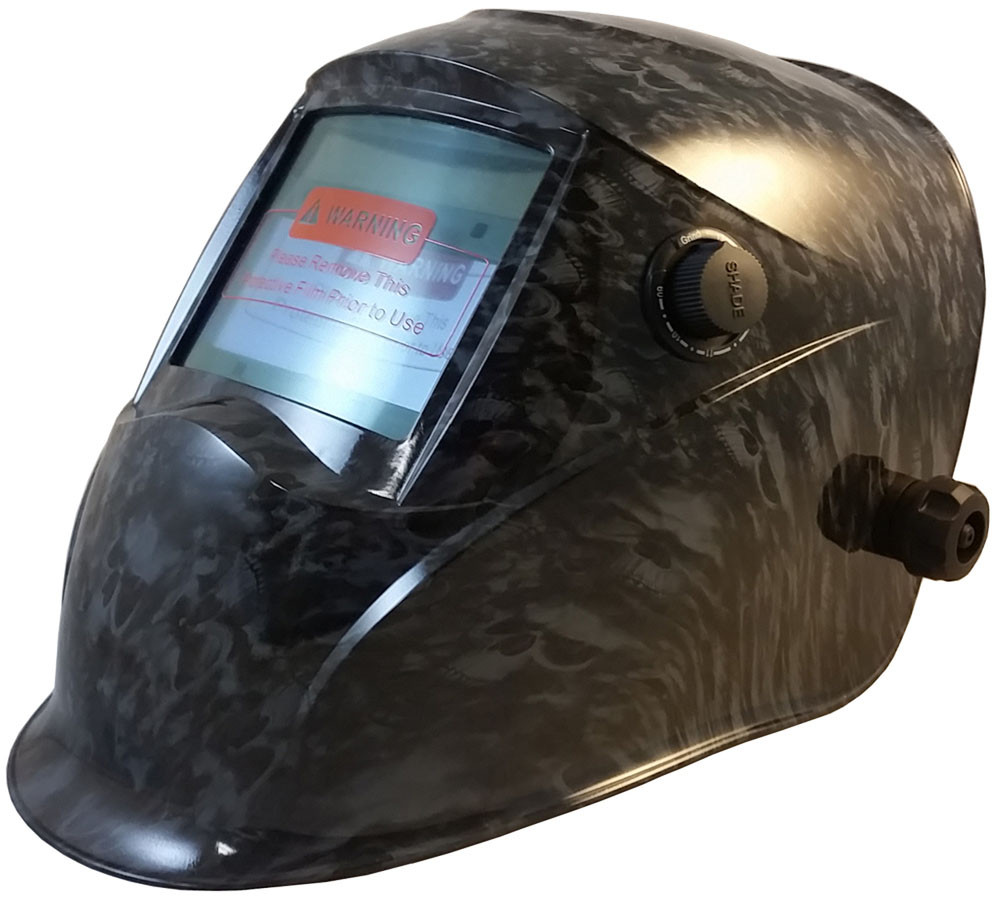 Hydro Dipped Auto Darkening Welding Helmet – Reaper Skulls Design