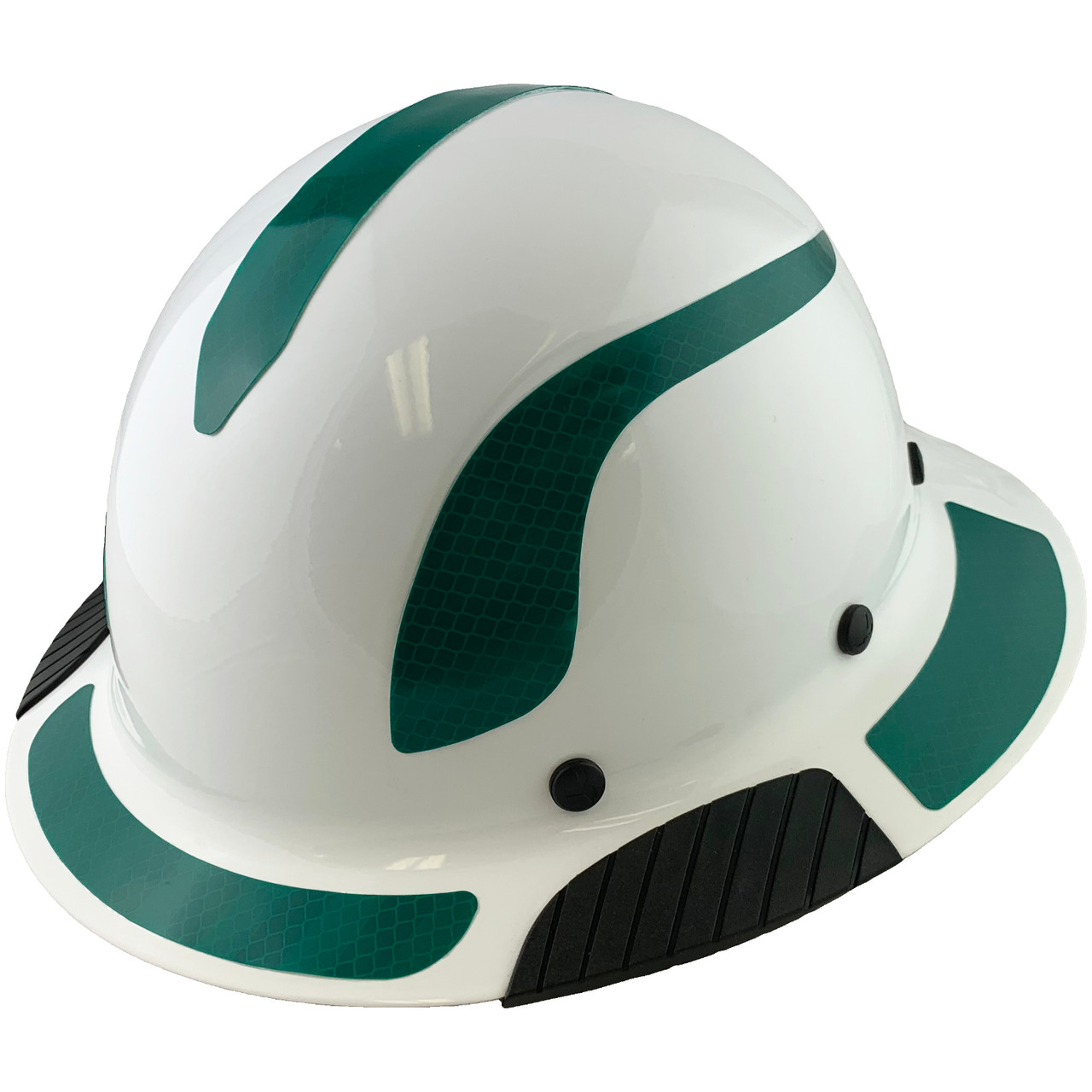 DAX Fiberglass Composite Hard Hat - Full Brim White with Reflective ...