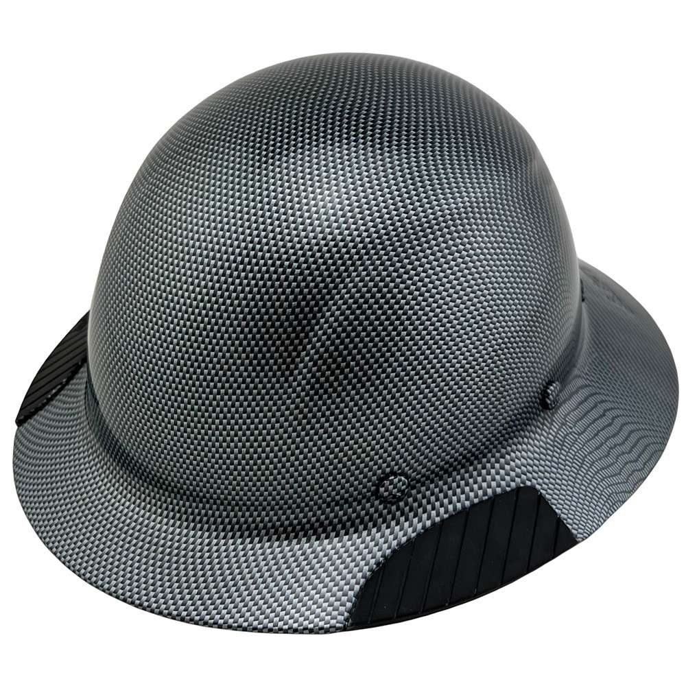 Carbon Fiber Material Hard Hat - Full Brim Hydro Dipped - Graphite Design