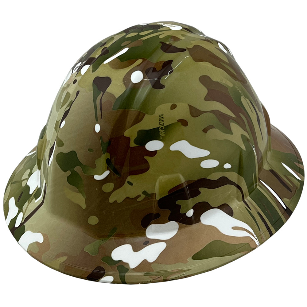 White MultiCam Camo Hydro Dipped Hard Hats Full Brim Style | Buy Online ...