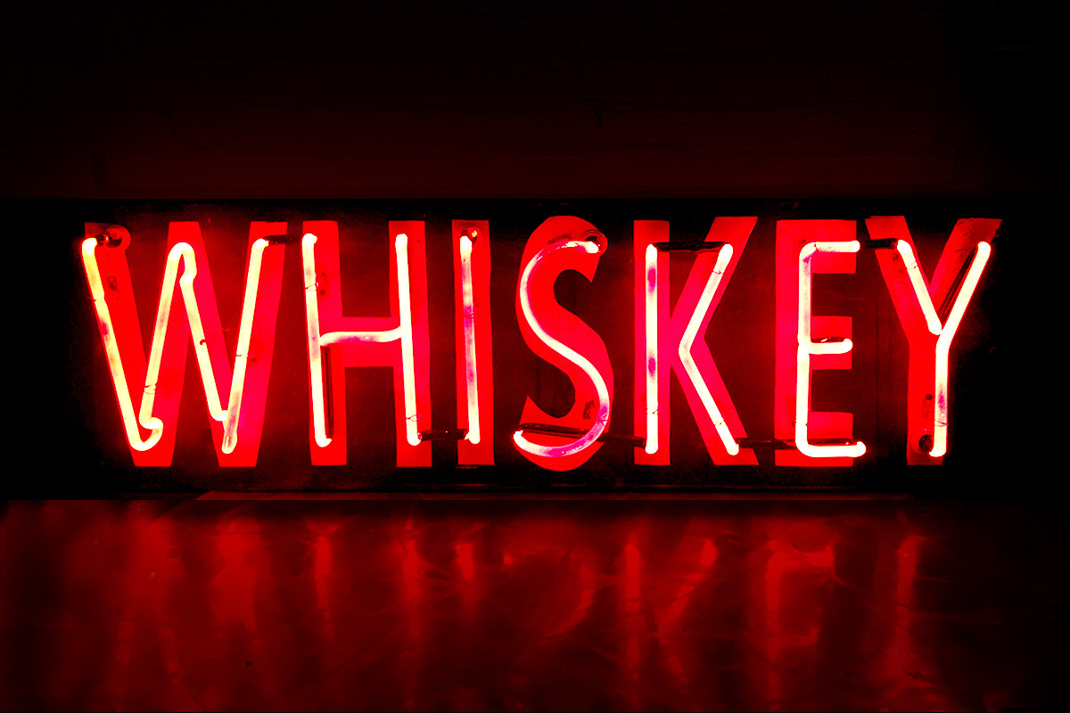 SOLD - Vintage Neon "Whiskey" sign - Rehab Vintage Interiors
