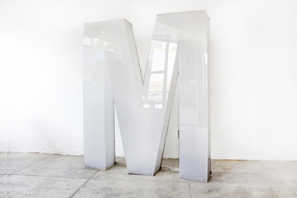 SOLD - Jumbo Plexi Letter "M" Film Prop - Rehab Vintage Interiors