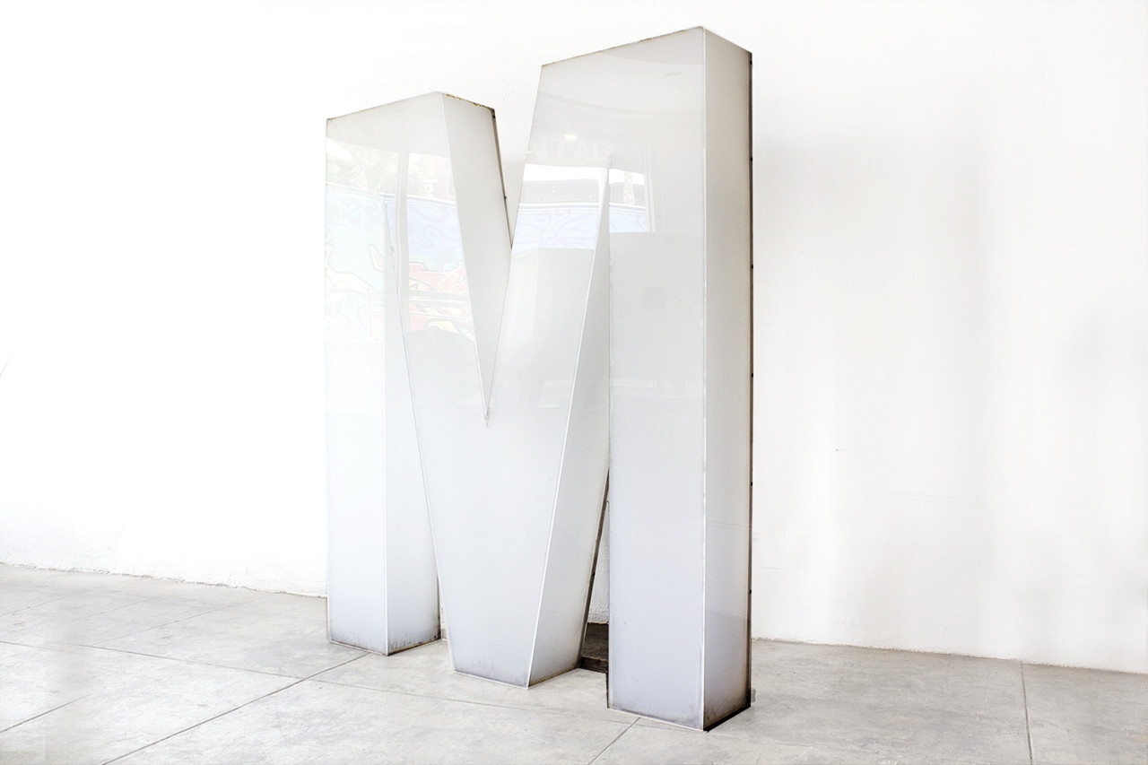 SOLD - Jumbo Plexi Letter "M" Film Prop - Rehab Vintage Interiors