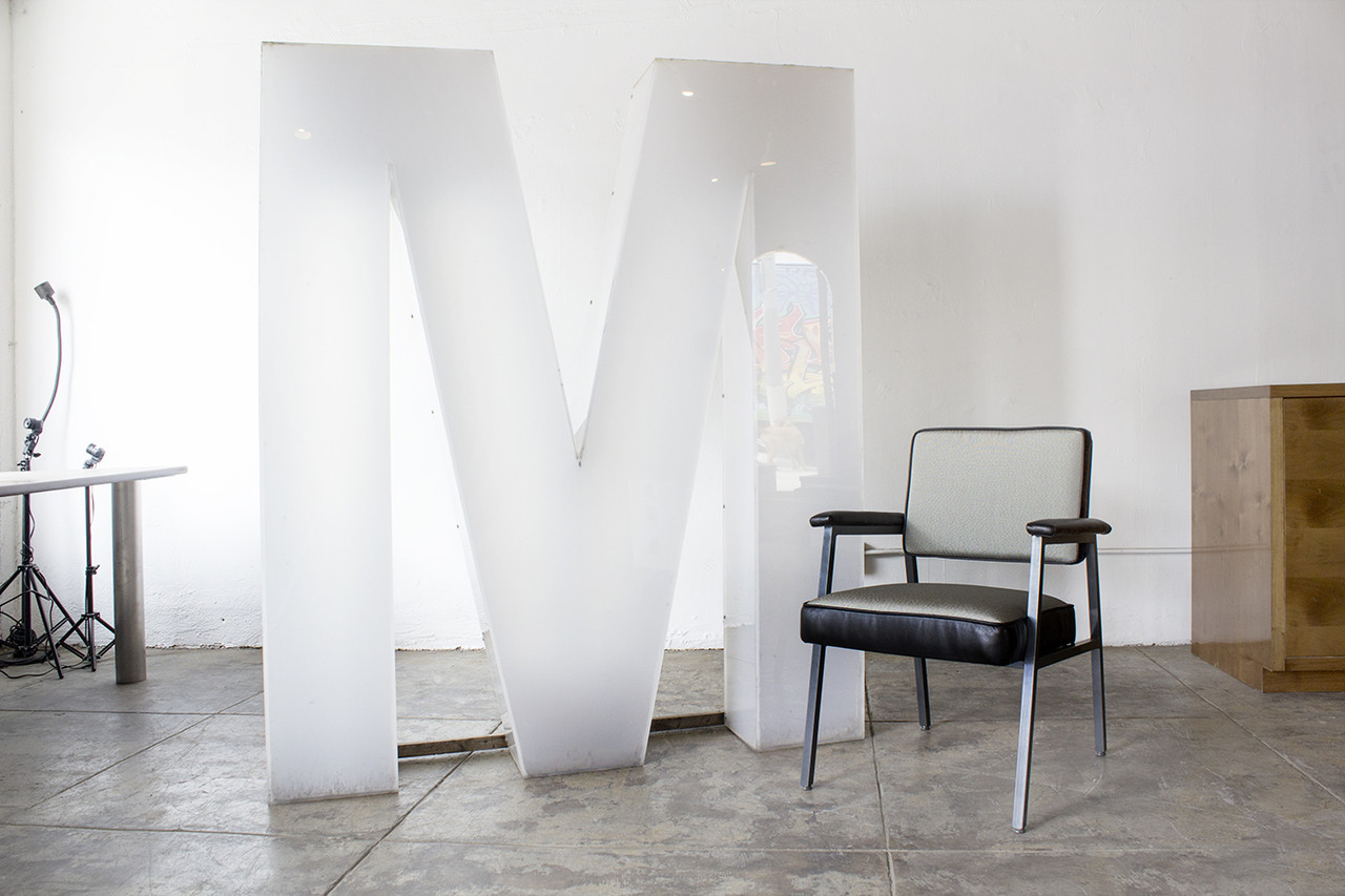 SOLD - Jumbo Plexi Letter "M" Film Prop - Rehab Vintage Interiors