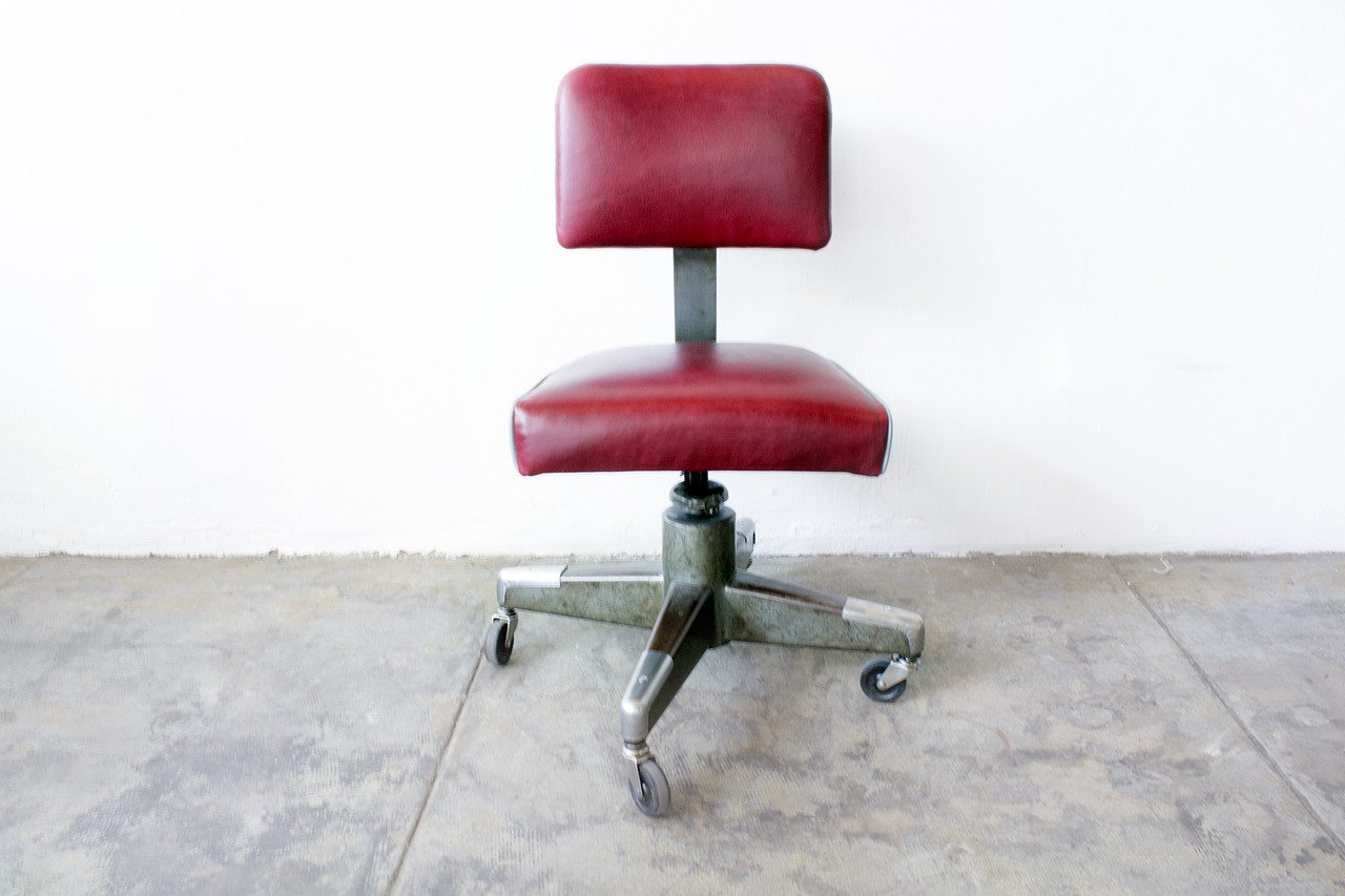 SOLD - 1960s Office Task Chair, Reupholstered - Rehab Vintage Interiors