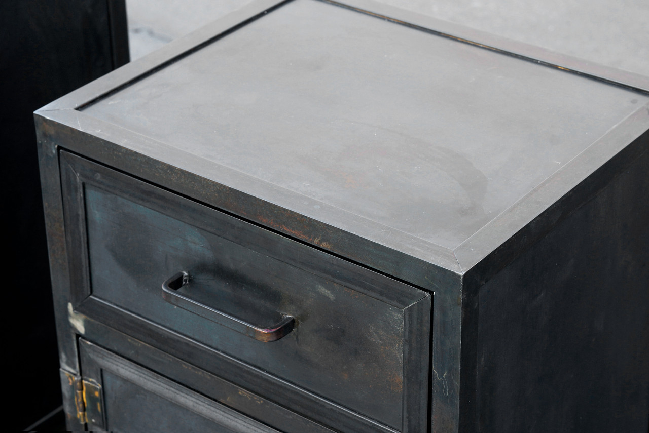 Custom Steel Nightstand Cabinets - Rehab Vintage Interiors