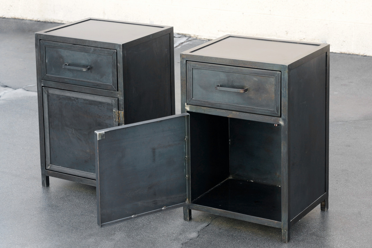 Custom Steel Nightstand Cabinets - Rehab Vintage Interiors