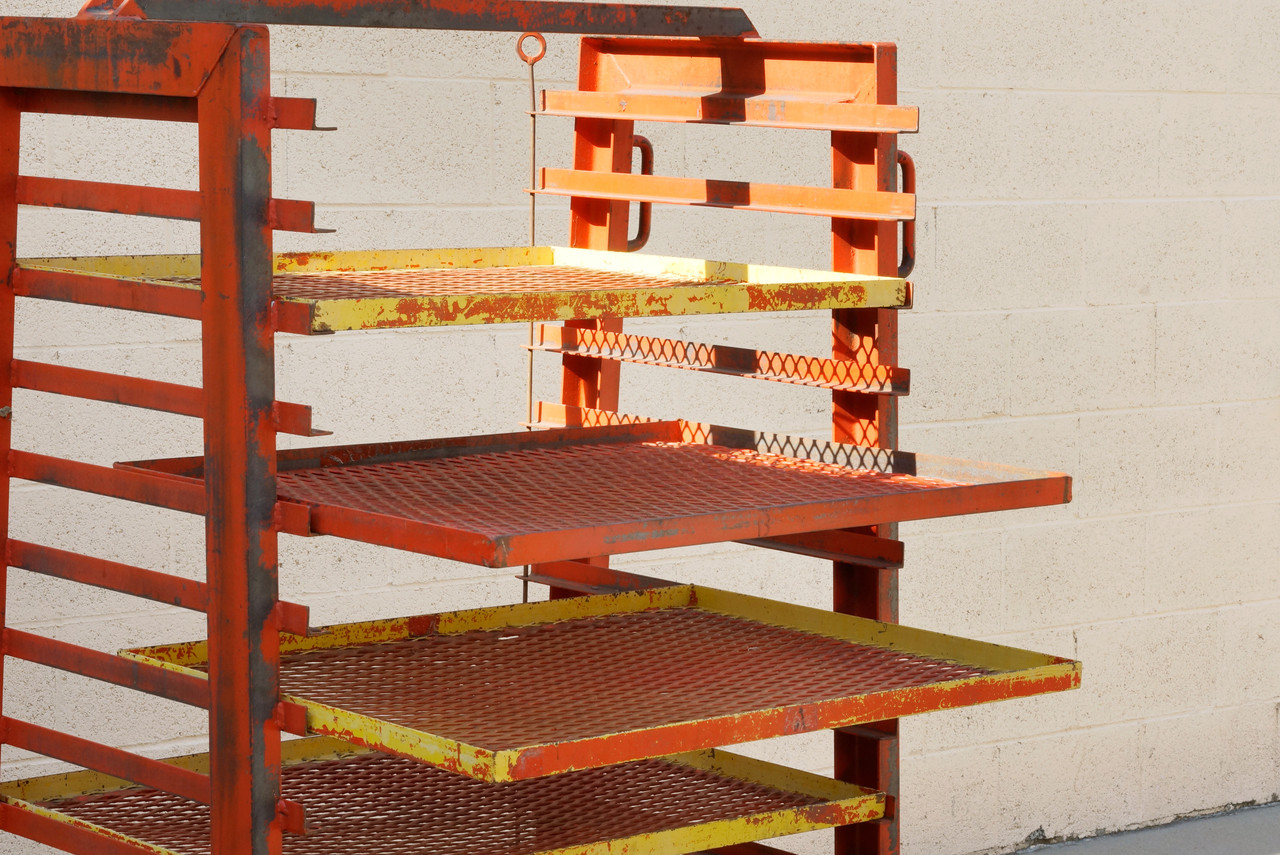 SOLD - 1940s Vintage Industrial Storage Rack with Expanded Metal ...