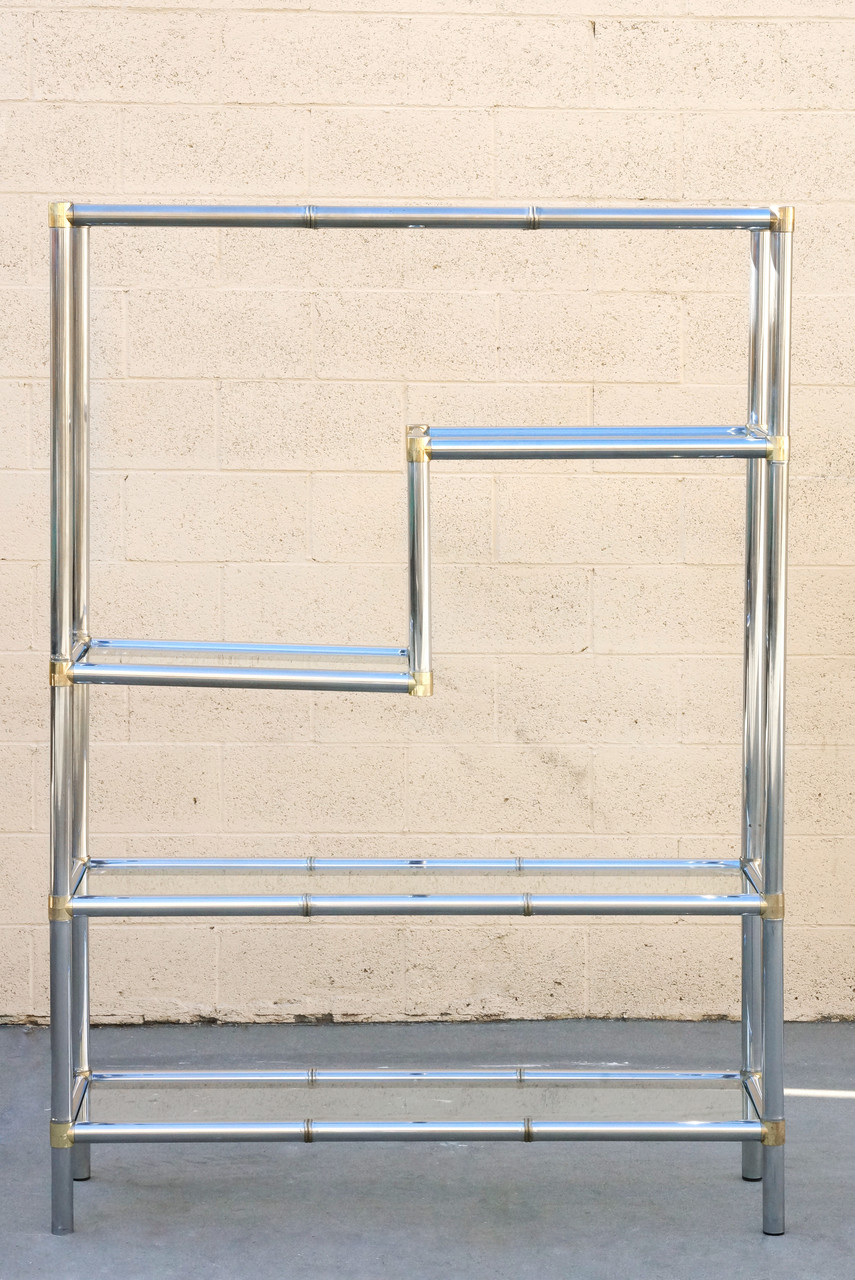 SOLD - 1970s Modern Chrome Etagere with Glass Shelves - Rehab Vintage ...