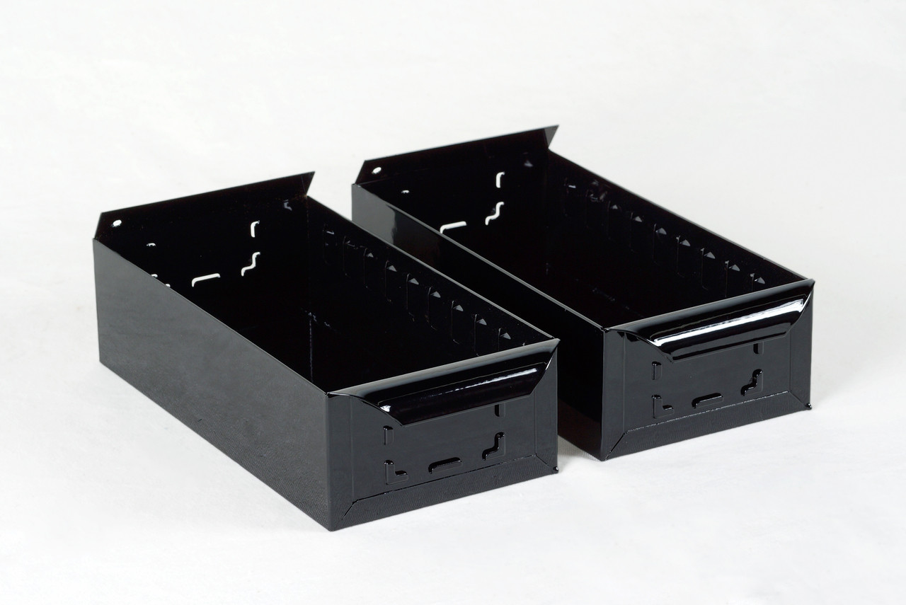 SOLD - 1950s Card File Drawers, Refinished in Gloss Black, Two ...
