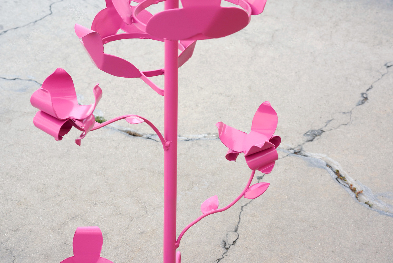 SOLD - 1950s Steel Rosebud Plant Stand, Refinished in Pink - Rehab ...