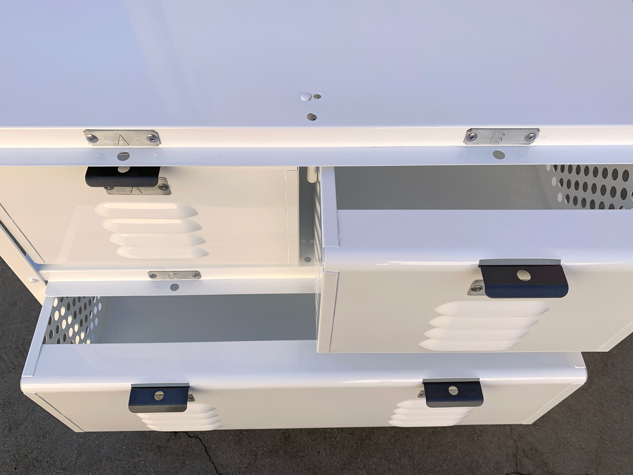 2 x 2 Locker Basket Unit in White on White, Newly Fabricated to Order ...