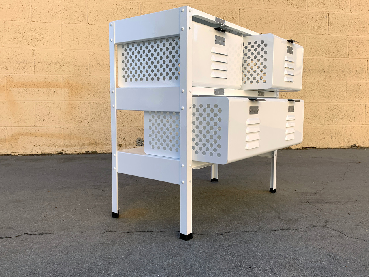 2 x 2 Locker Basket Unit in White on White, Newly Fabricated to Order ...
