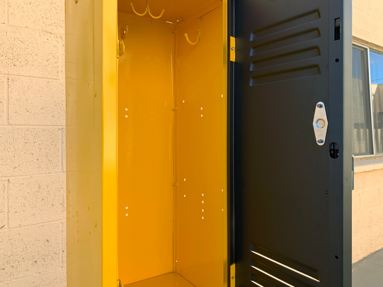SOLD - Vintage Vertical Locker Cabinet, Refinished in Yellow Ochre ...