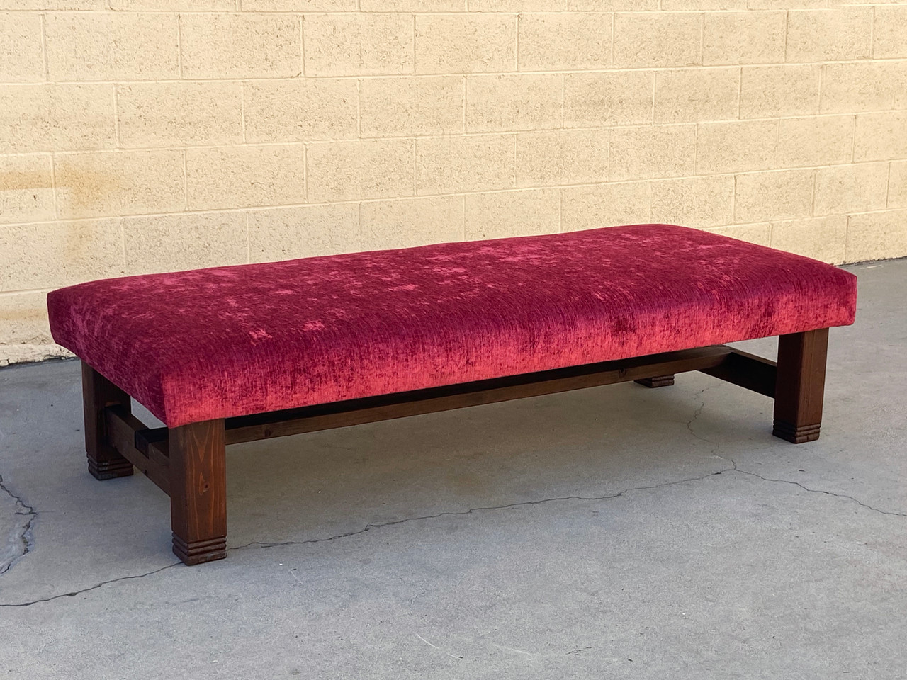 SOLD - Mission Style Daybed with New Red Seat - Rehab Vintage Interiors