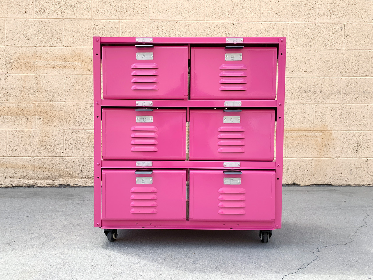 Custom 2 X 3 Locker Basket Unit on Casters - Rehab Vintage Interiors