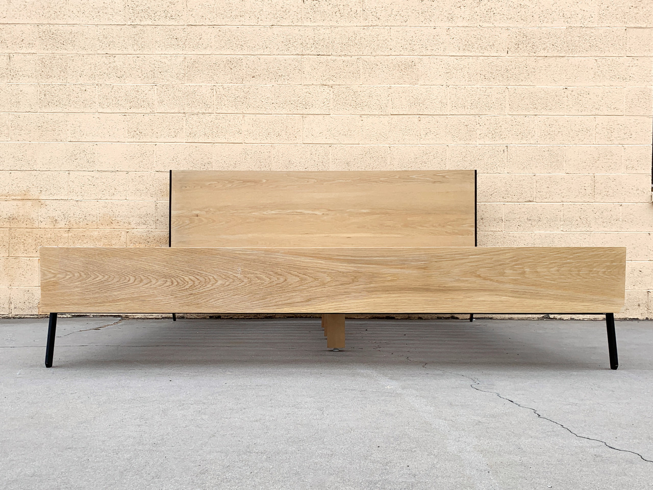 SOLD - The Hayes Bed by Croft House, Bleached Oak and Steel, King Size ...