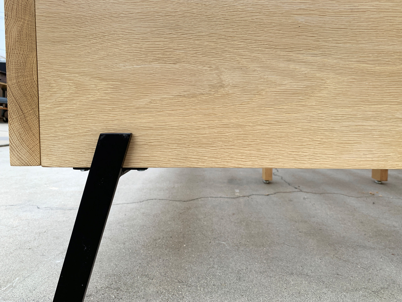 SOLD - The Hayes Bed by Croft House, Bleached Oak and Steel, King Size ...