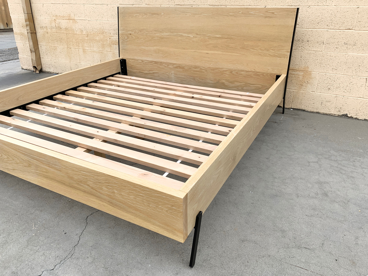 SOLD - The Hayes Bed by Croft House, Bleached Oak and Steel, King Size ...