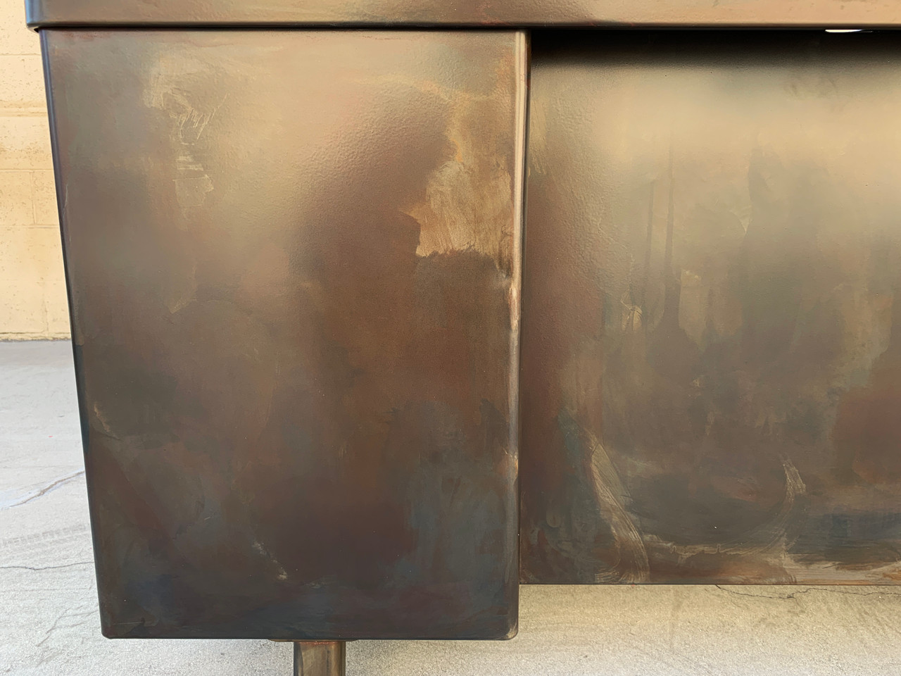 Mid Century Tanker Desk Custom Refinished in Acid Wash Patina - Rehab ...