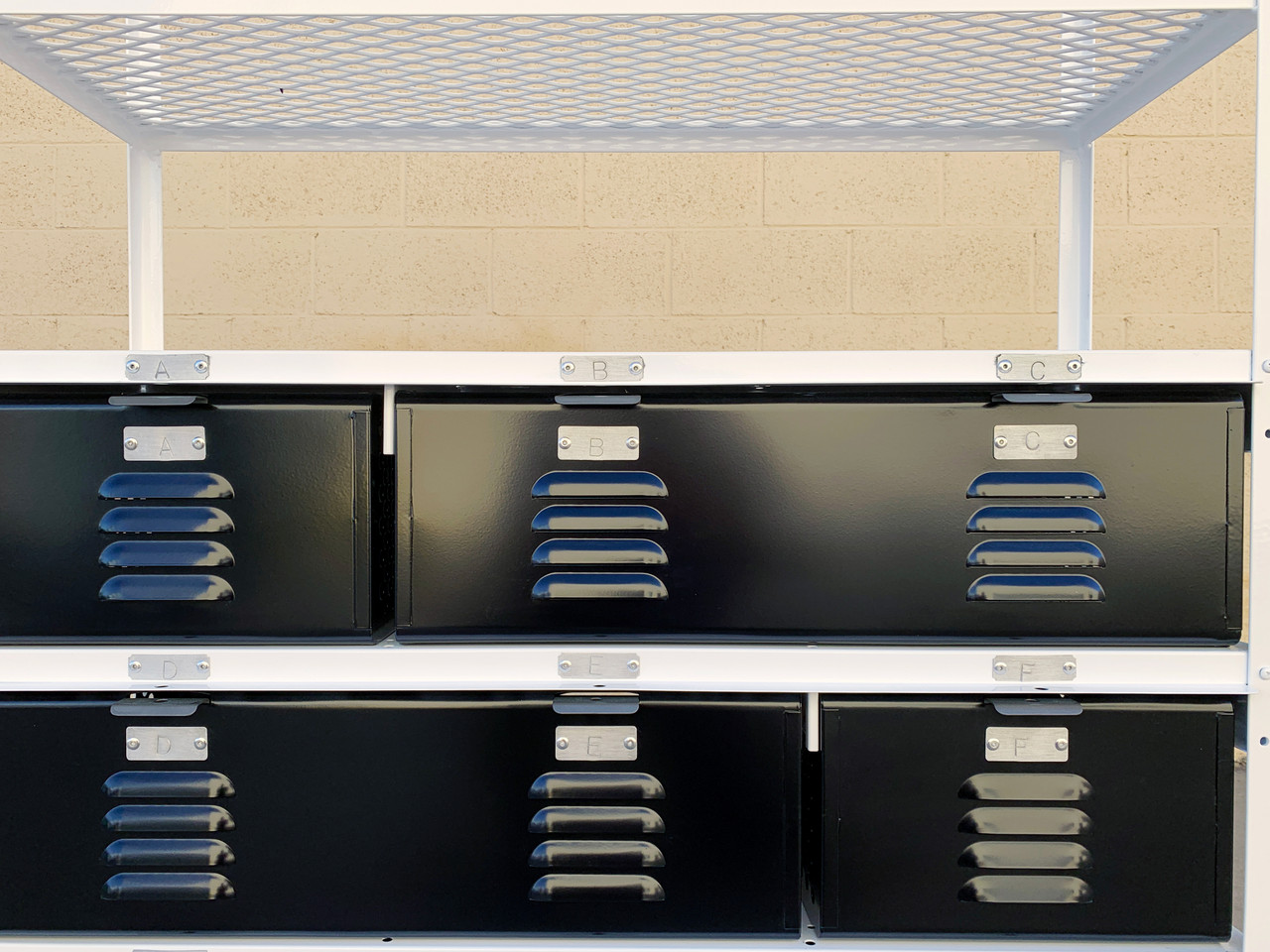 Custom 3 X 3 Locker Basket Unit on Casters With Expanded Metal Shelves ...