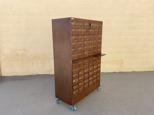 SOLD - RARE Mid Century Library Card File with 72 Drawers - Rehab ...
