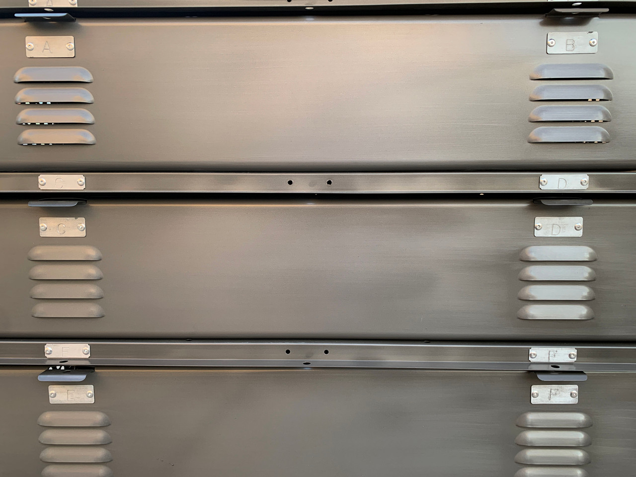 3x3 Locker Unit on Casters, Refinished In Monochrome Natural Steel ...