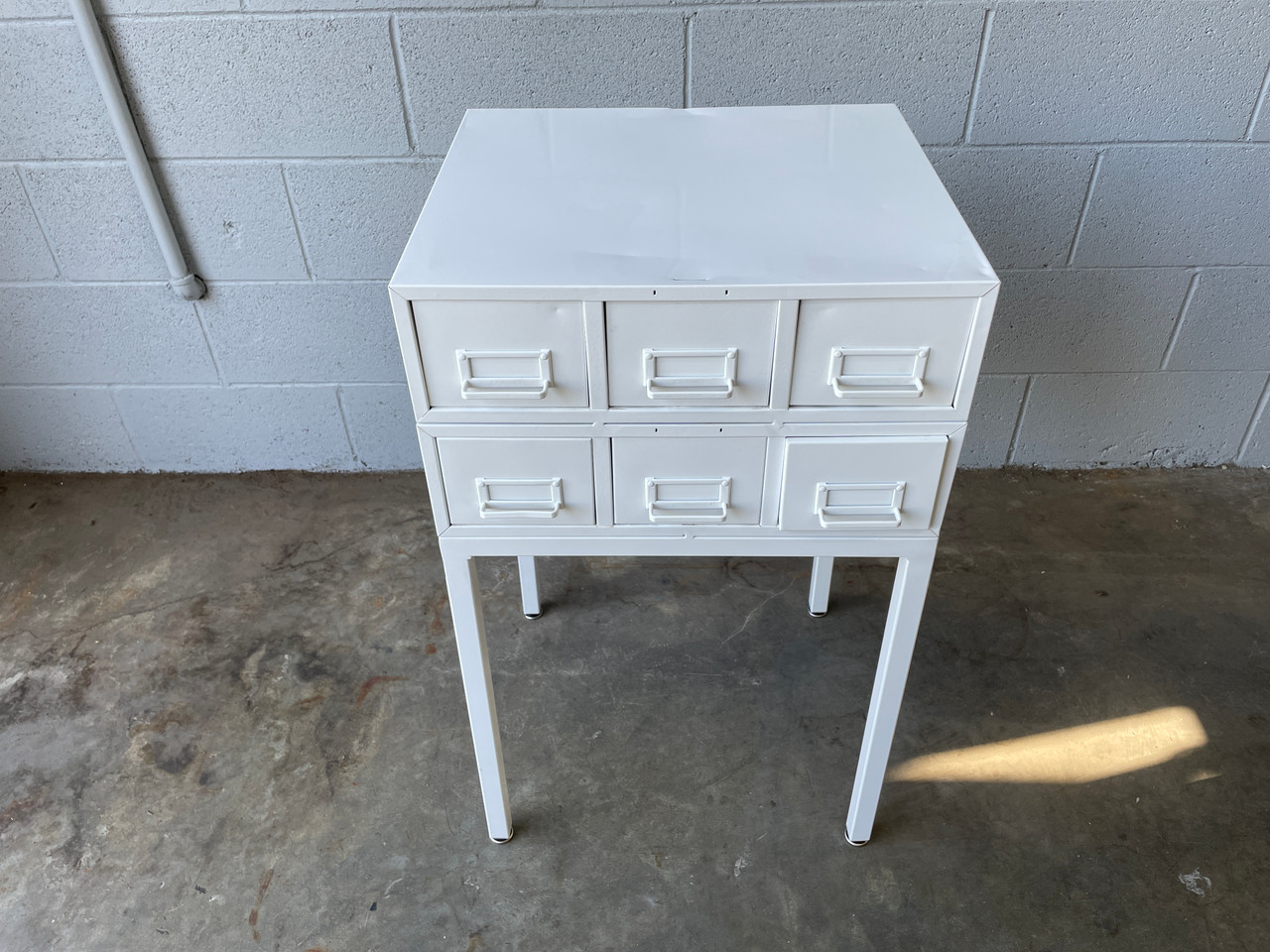 6 Drawer Card File on Custom base - Rehab Vintage Interiors