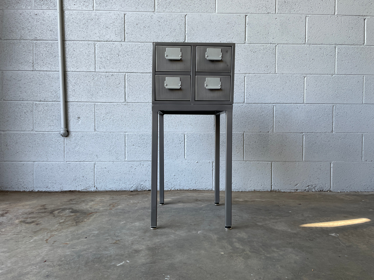 SOLD - 4 Drawer Card file on Custom Base - Rehab Vintage Interiors