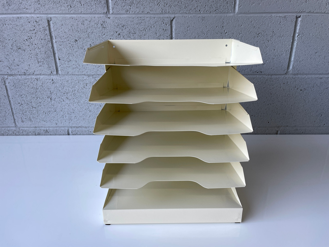 SOLD - Mod 6 Slot File Tray Refinished in Pearl White - Rehab Vintage ...