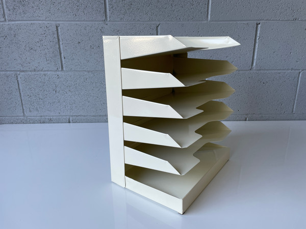 SOLD - Mod 6 Slot File Tray Refinished in Pearl White - Rehab Vintage ...
