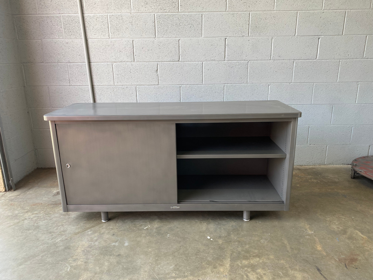 SOLD McDowell Craig Natural Steel Credenza Rehab Vintage Interiors