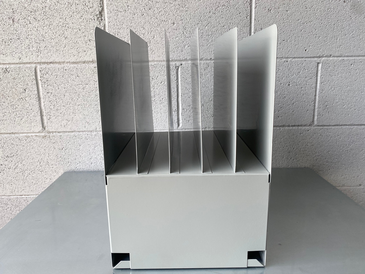 Mid Century 5 Slot Desktop Paper Organizer With 3 Tier Tray, Refinished ...