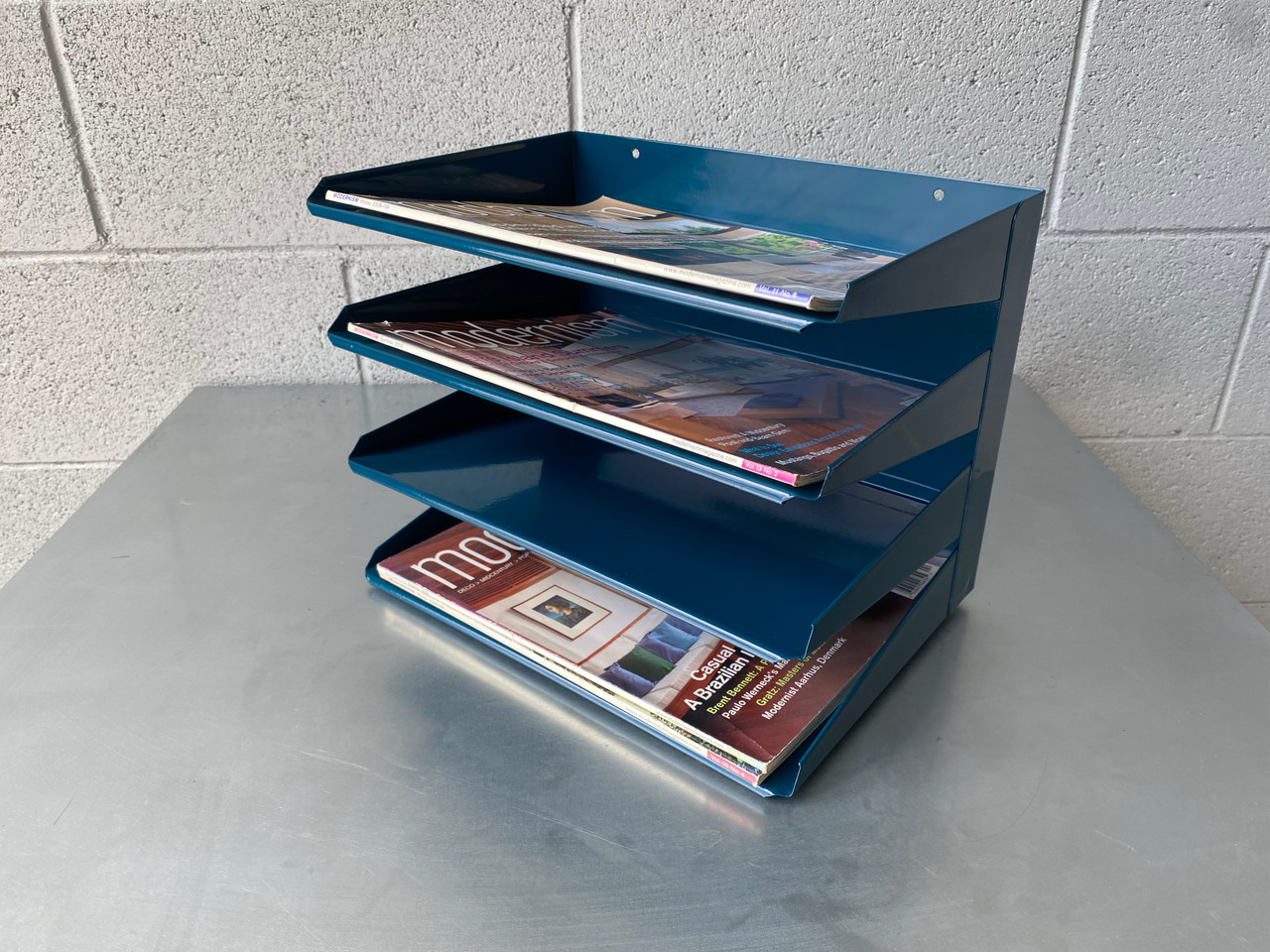 SOLD - Mid Century 4 Tier Desktop / Paper / File Organizer, Refinished ...