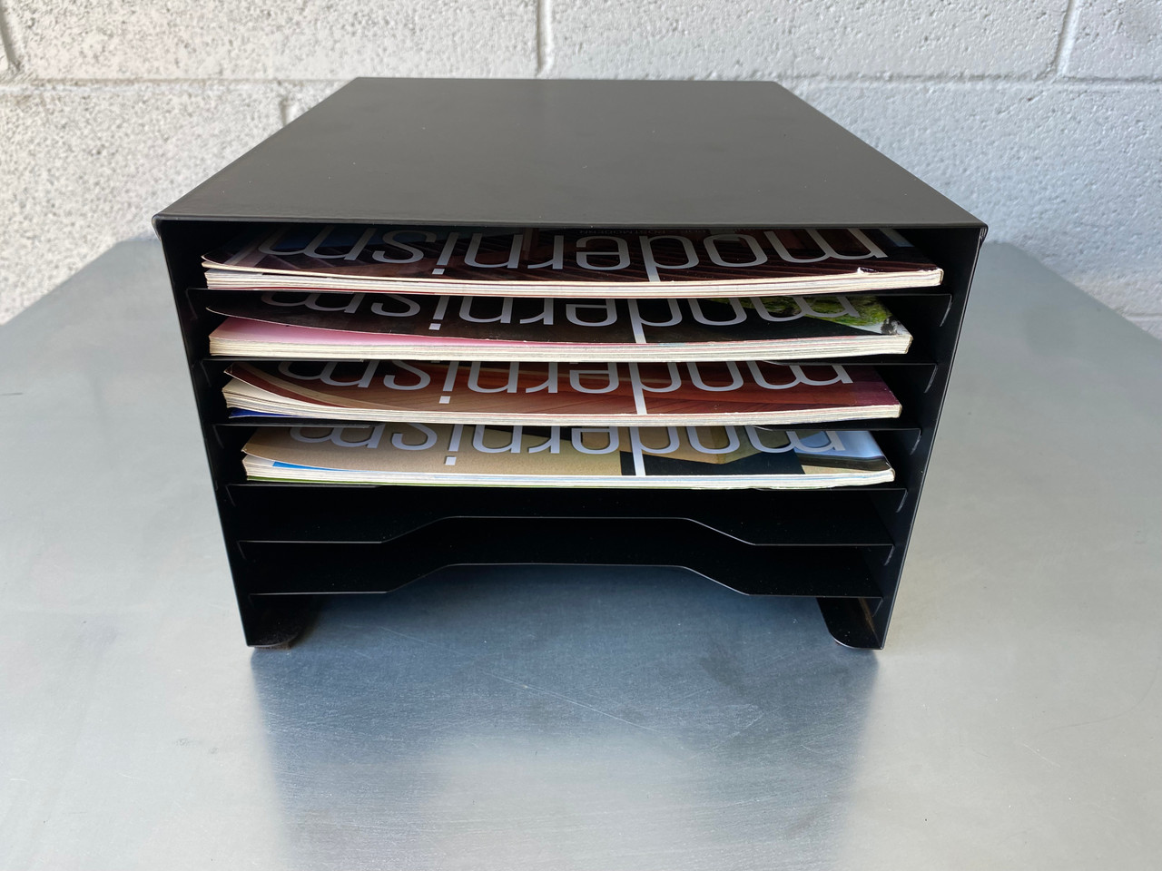 SOLD - 6 Tier Paper Organizer / File in matte Black - Rehab Vintage ...